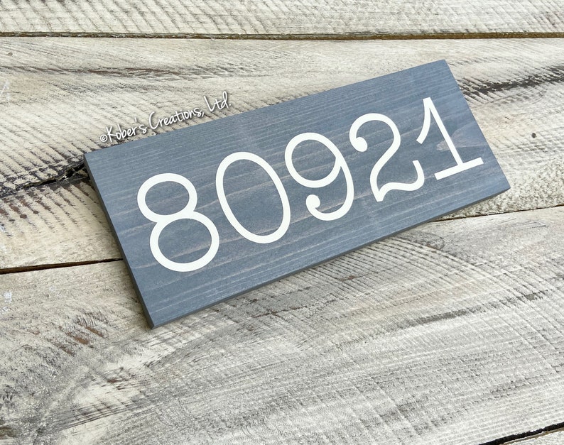 Custom Zip Code Sign Hand Painted Wood Sign Gallery Wall | Etsy