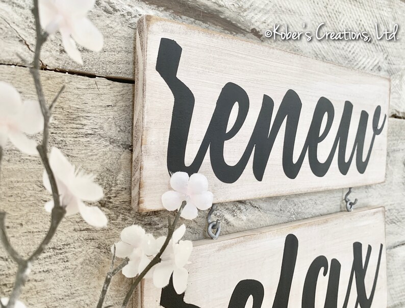Renew Relax Refresh Spa Sign Spa Art Bathroom Art Relax | Etsy