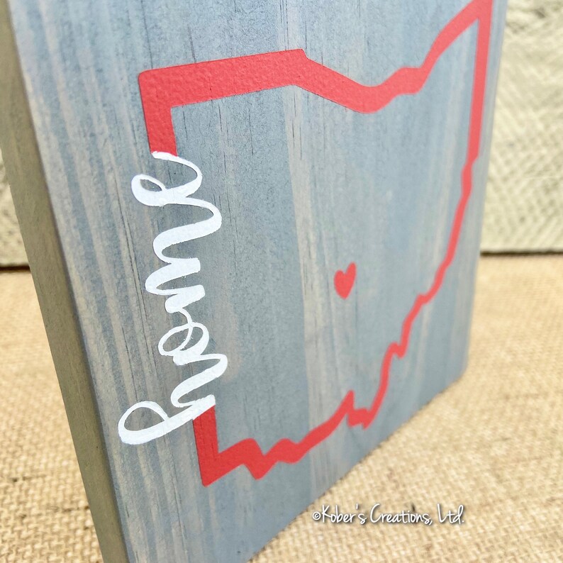 Ohio Home State Outline Wooden Sign Wood Home Sign Home | Etsy
