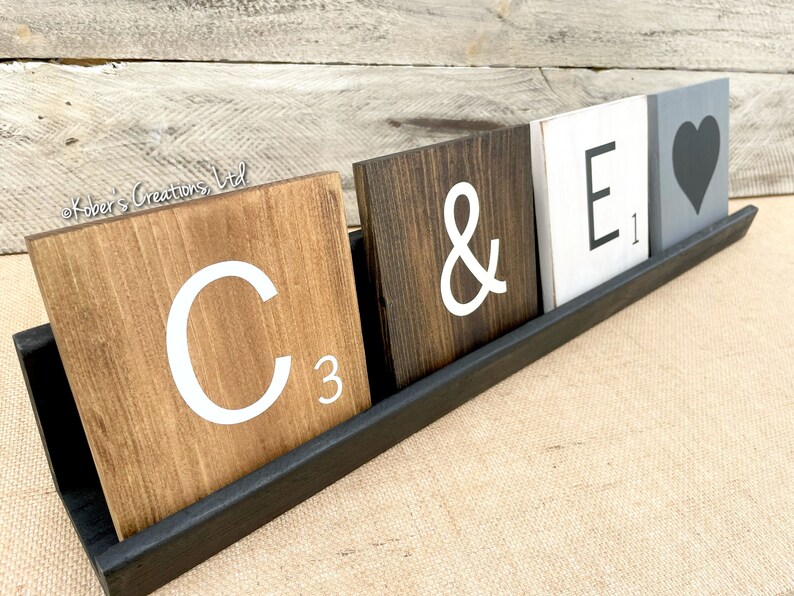 Tray for Large Scrabble Tiles, Oversized Scrabble Tile Rack, Rustic ...