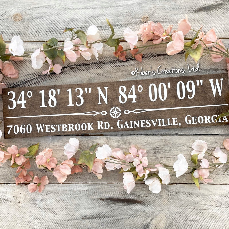 Latitude Longitude Sign - Etsy