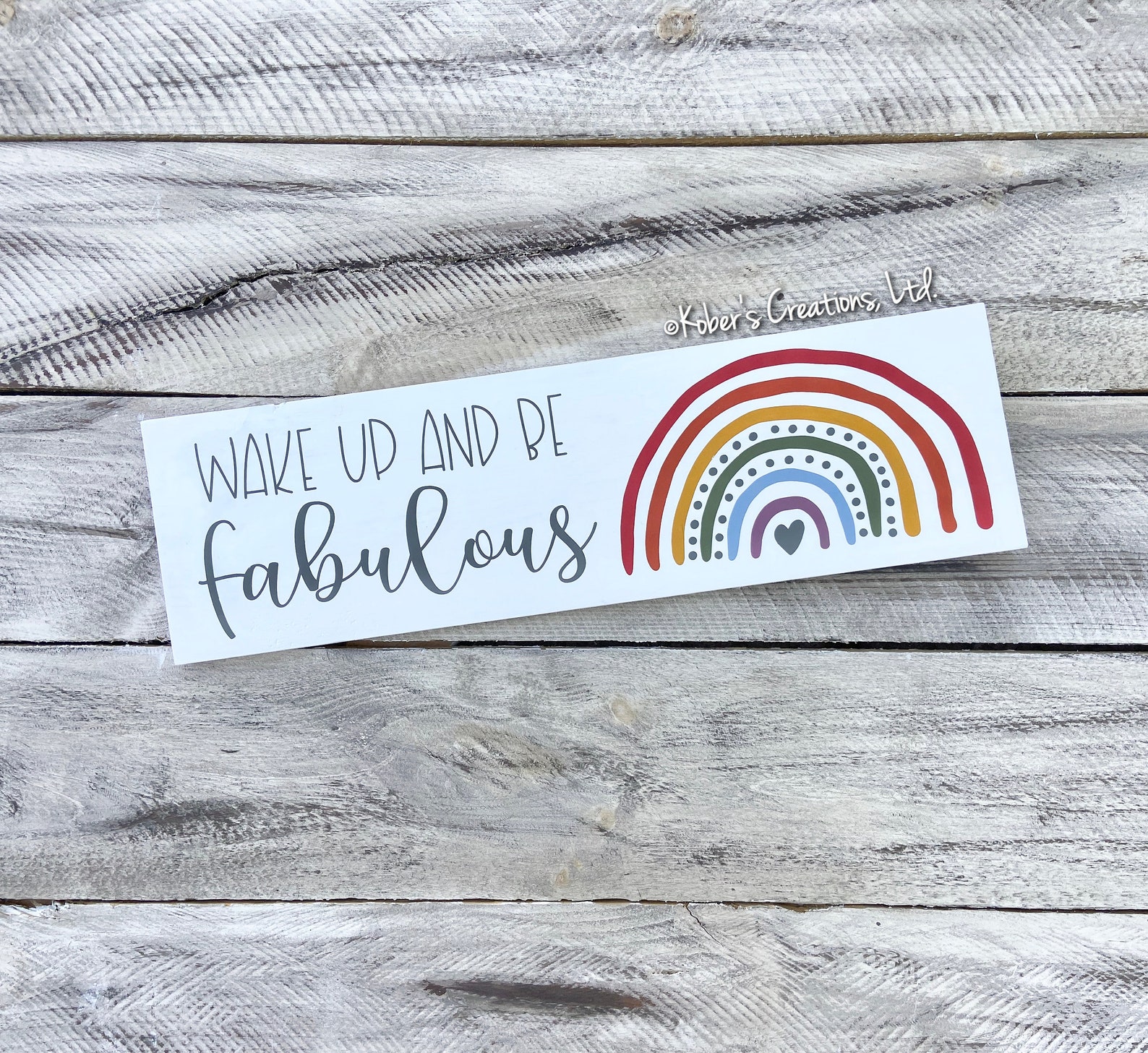 Wake up and Be Fabulous Sign Rainbow Sign Nursery Decor | Etsy