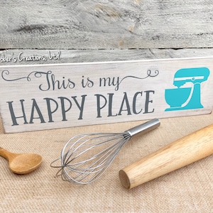 This is My Happy Place Cooking Sign, Kitchen Sign, Kitchen Wall Décor ...