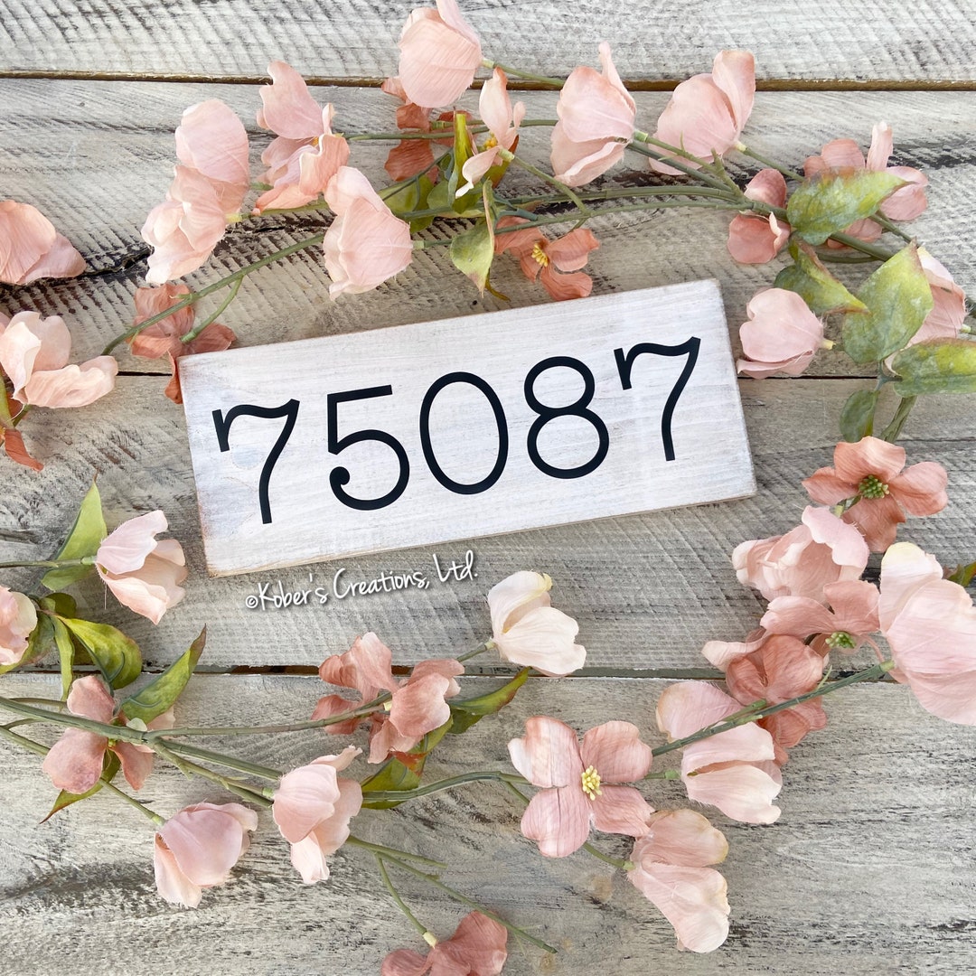 Custom Zip Code Sign, Hand Painted Wood Sign, Gallery Wall Sign ...