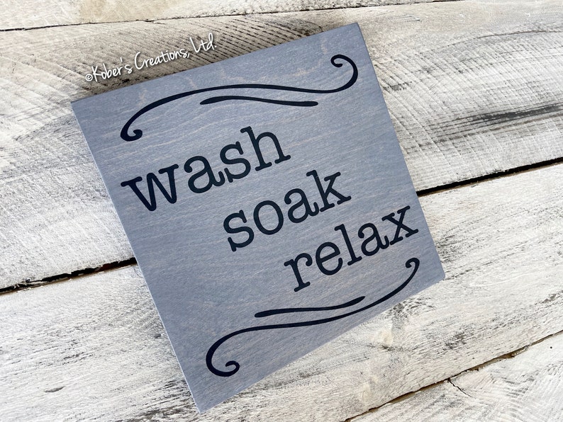 Wash Soak Relax Spa Sign Spa Art Bathroom Art Relax Sign - Etsy