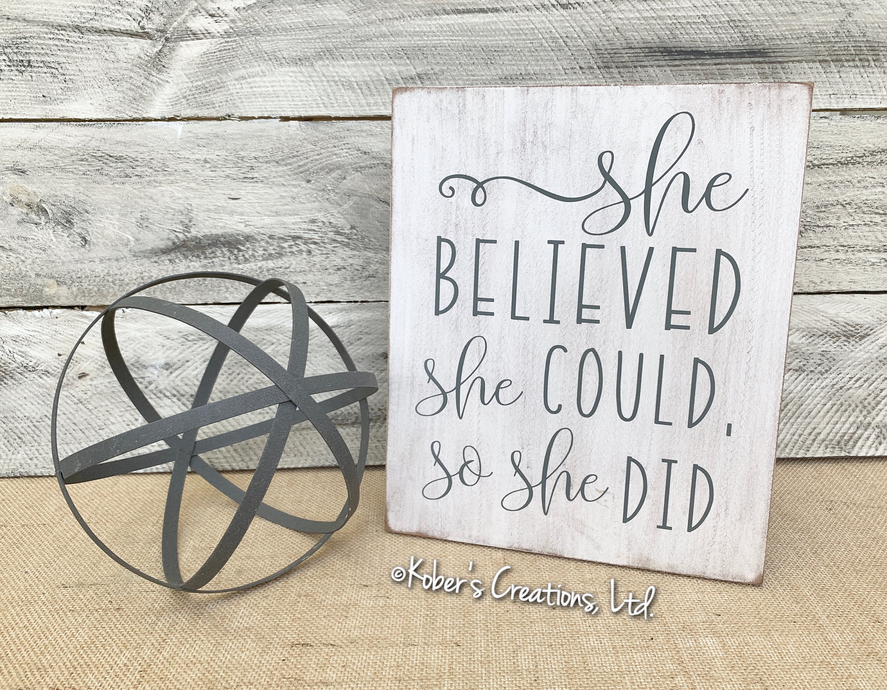 She Believed She Could so She Did Sign Strong Woman Sign | Etsy