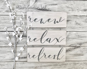 Relax Refresh Renew Sign | Etsy