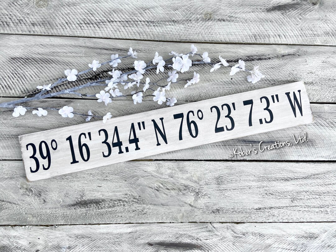 Latitude and Longitude Custom Sign, Coordinates Sign, Custom Coordinate ...