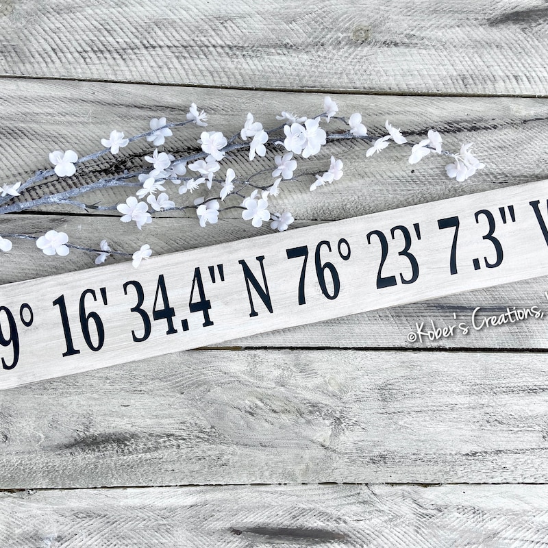 City Coordinates Sign - Etsy