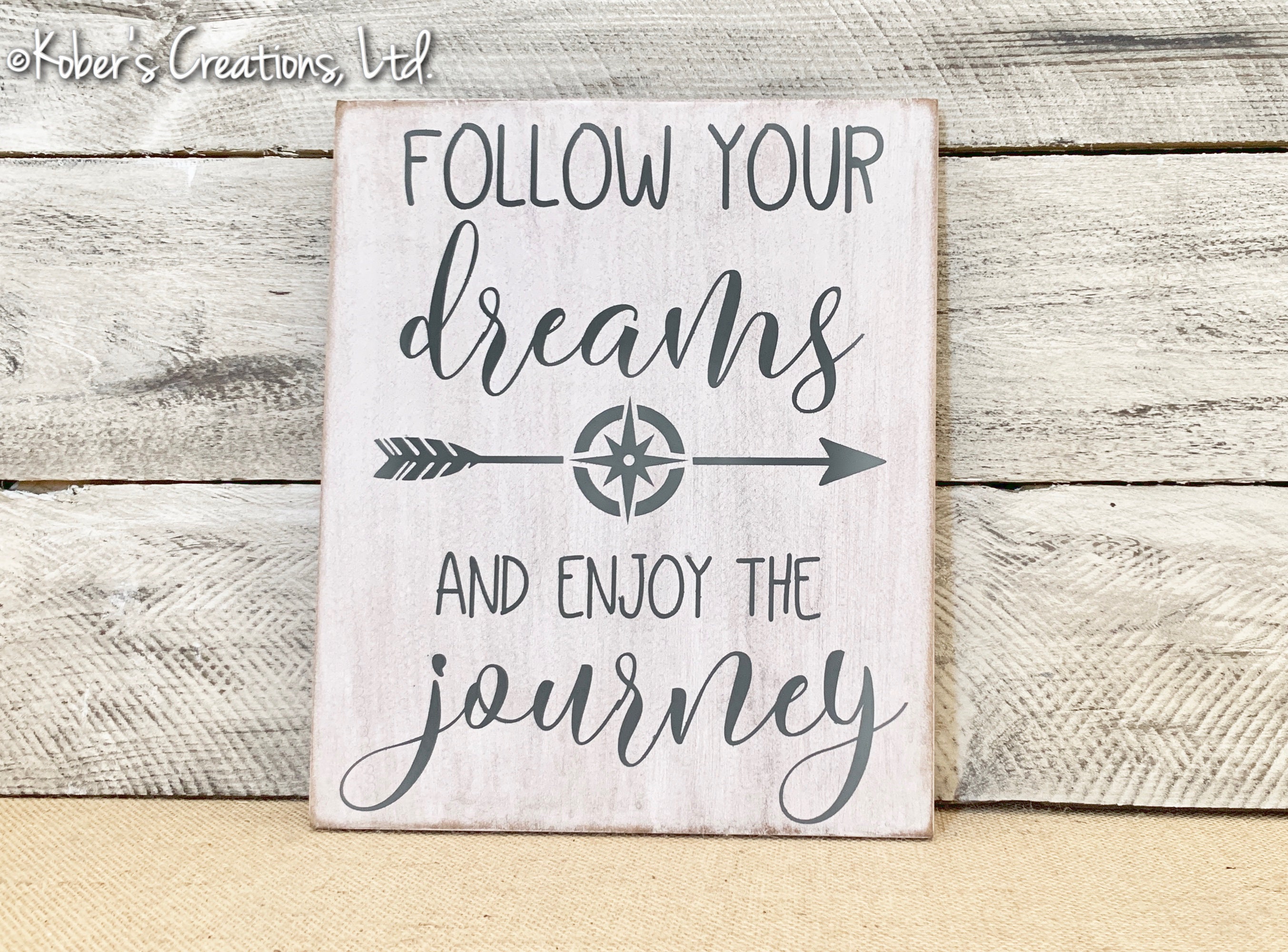 Follow Your Dreams & Enjoy the Journey Wood Sign Rustic | Etsy