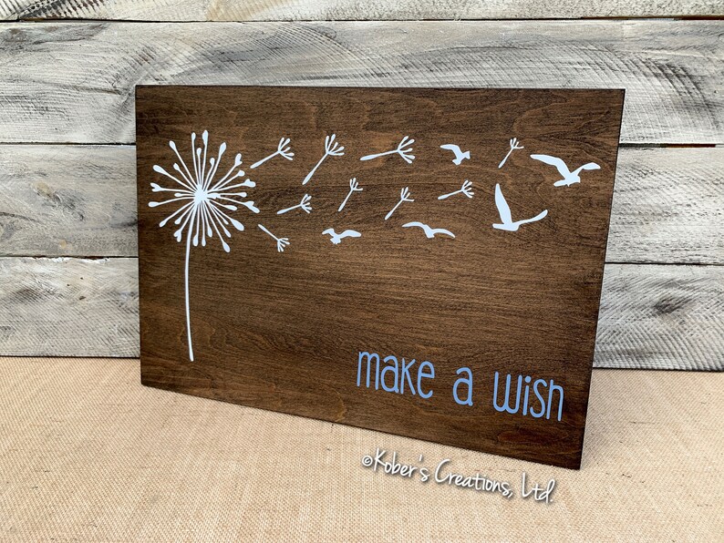 Make a Wish Dandelion Sign Blowing Dandelion Sign Dandelion | Etsy