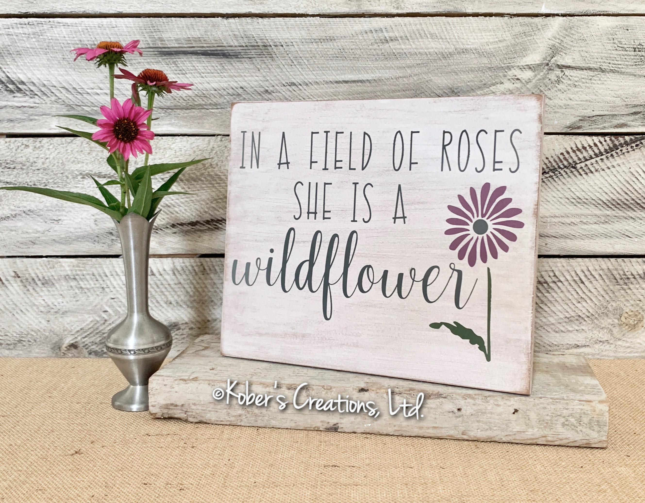 In A Field of Roses She Is A Wildflower Sign Nursery Sign | Etsy