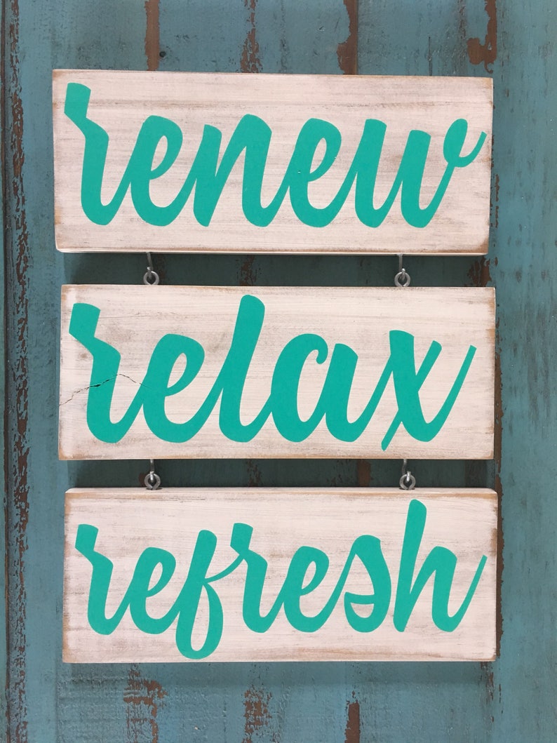 Renew Relax Refresh Spa Sign Spa Art Bathroom Art Relax | Etsy