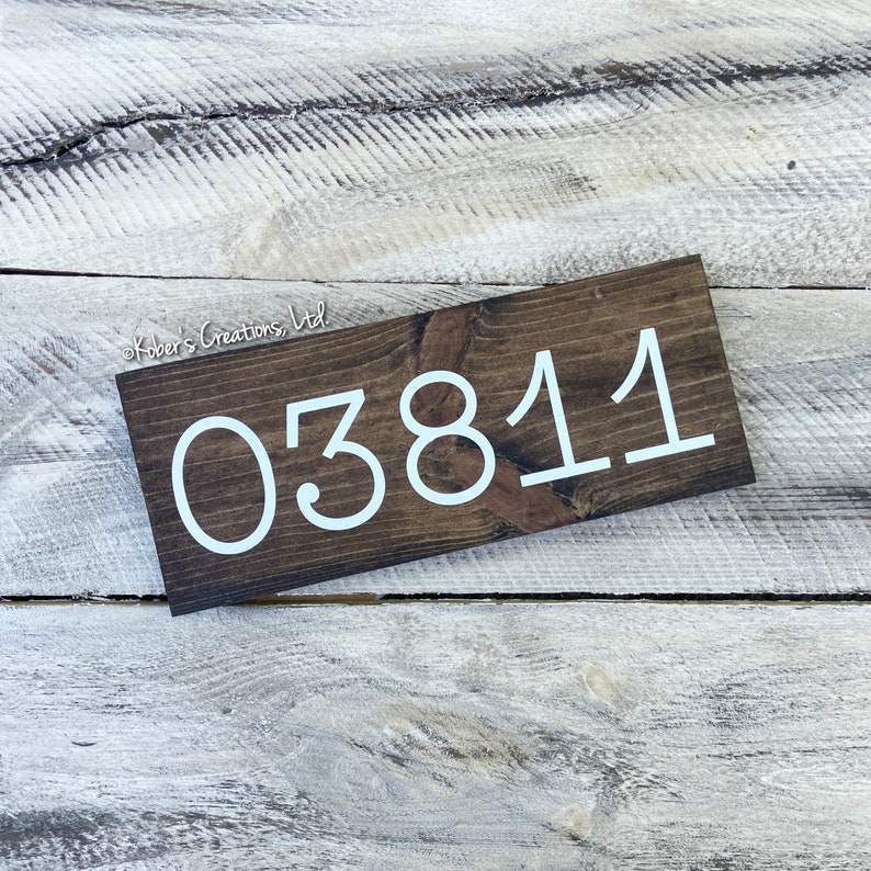 Custom Zip Code Sign Hand Painted Wood Sign Gallery Wall | Etsy