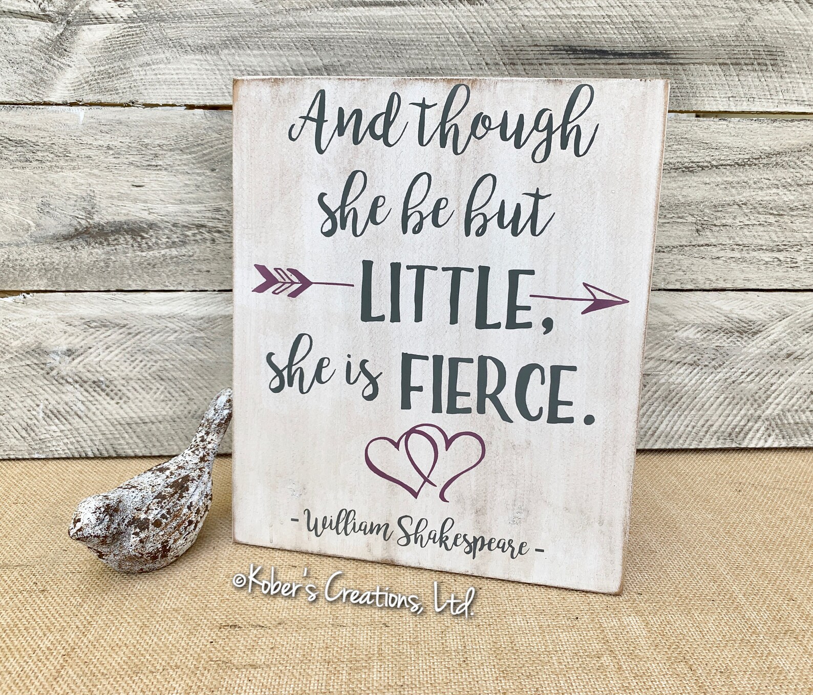 And Though She Be but Little She is Fierce Sign, Nursery Décor, Nursery ...