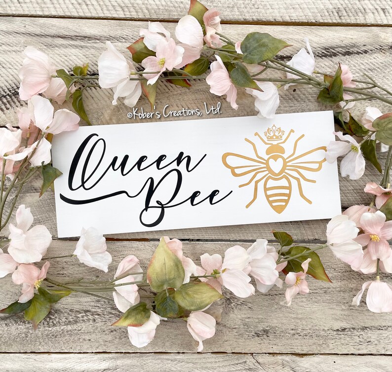 Queen Bee Wood Sign Honey Bee Décor Honey Bee Gift Bee - Etsy