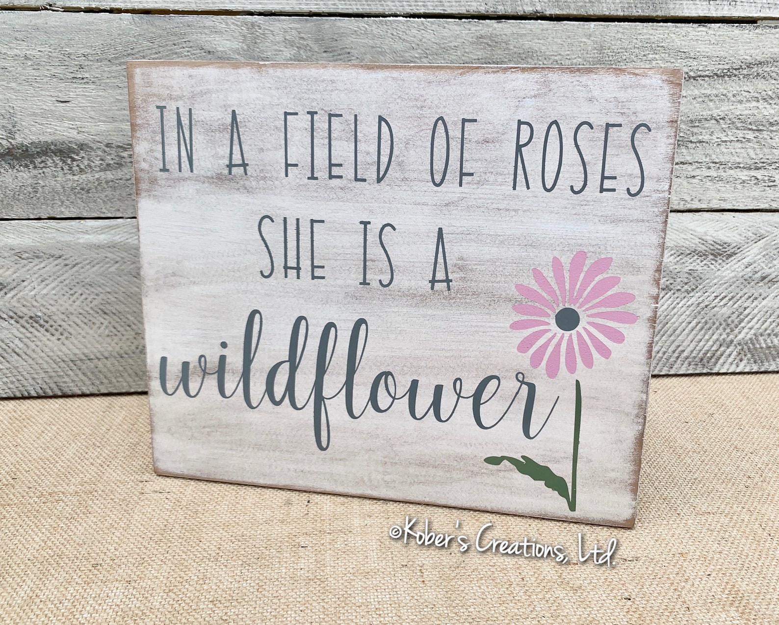 In A Field of Roses She is A Wildflower Sign Nursery Sign - Etsy
