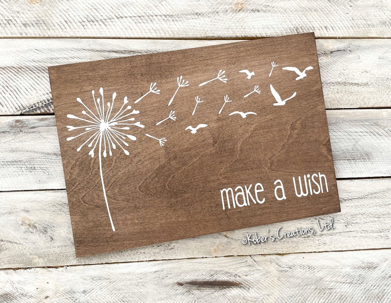 Make a Wish Dandelion Sign, Blowing Dandelion Sign, Dandelion Wish Sign ...