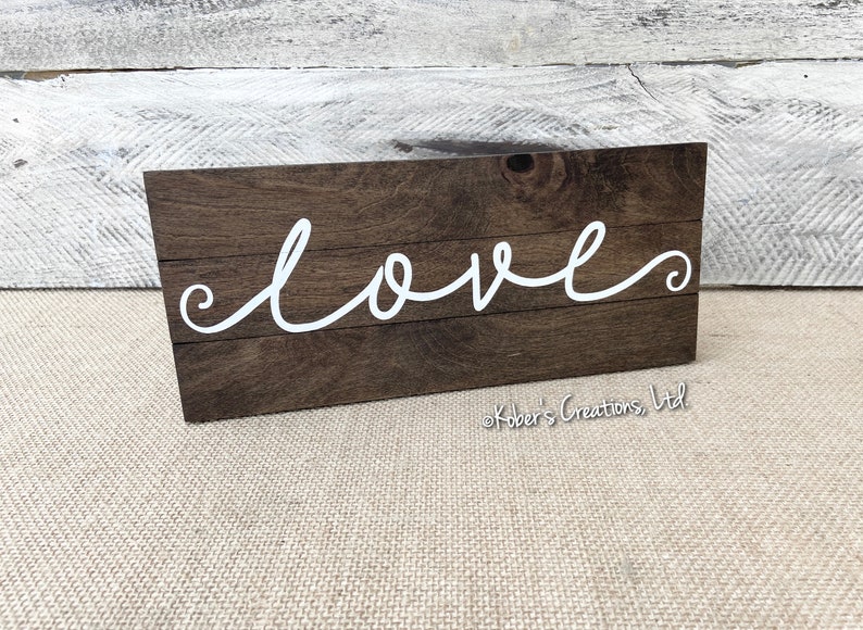 Love Rustic Pallet Style Wood Sign Rustic Love Sign Small - Etsy