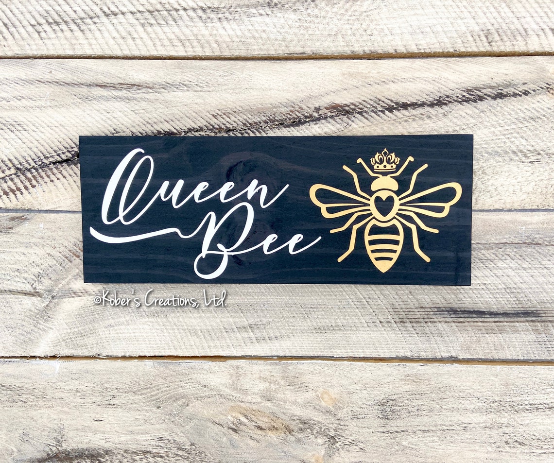 Queen Bee Wood Sign Honey Bee Decor Honey Bee Gift Bee | Etsy