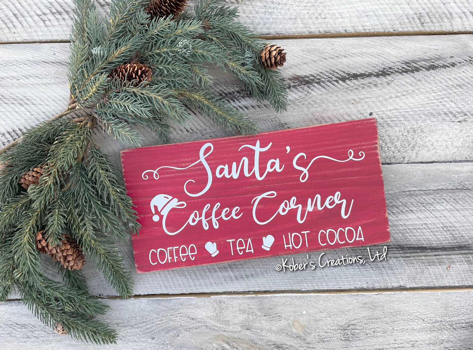 Santas Coffee Corner Sign Coffee Sign Tea Sign Hot Cocoa | Etsy