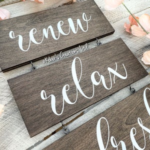 Renew Relax Refresh Spa Sign, Spa Art, Bathroom Art, Relax Sign ...