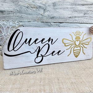 Queen Bee Wood Sign, Honey Bee Décor, Honey Bee Gift, Bee Lover Gift ...