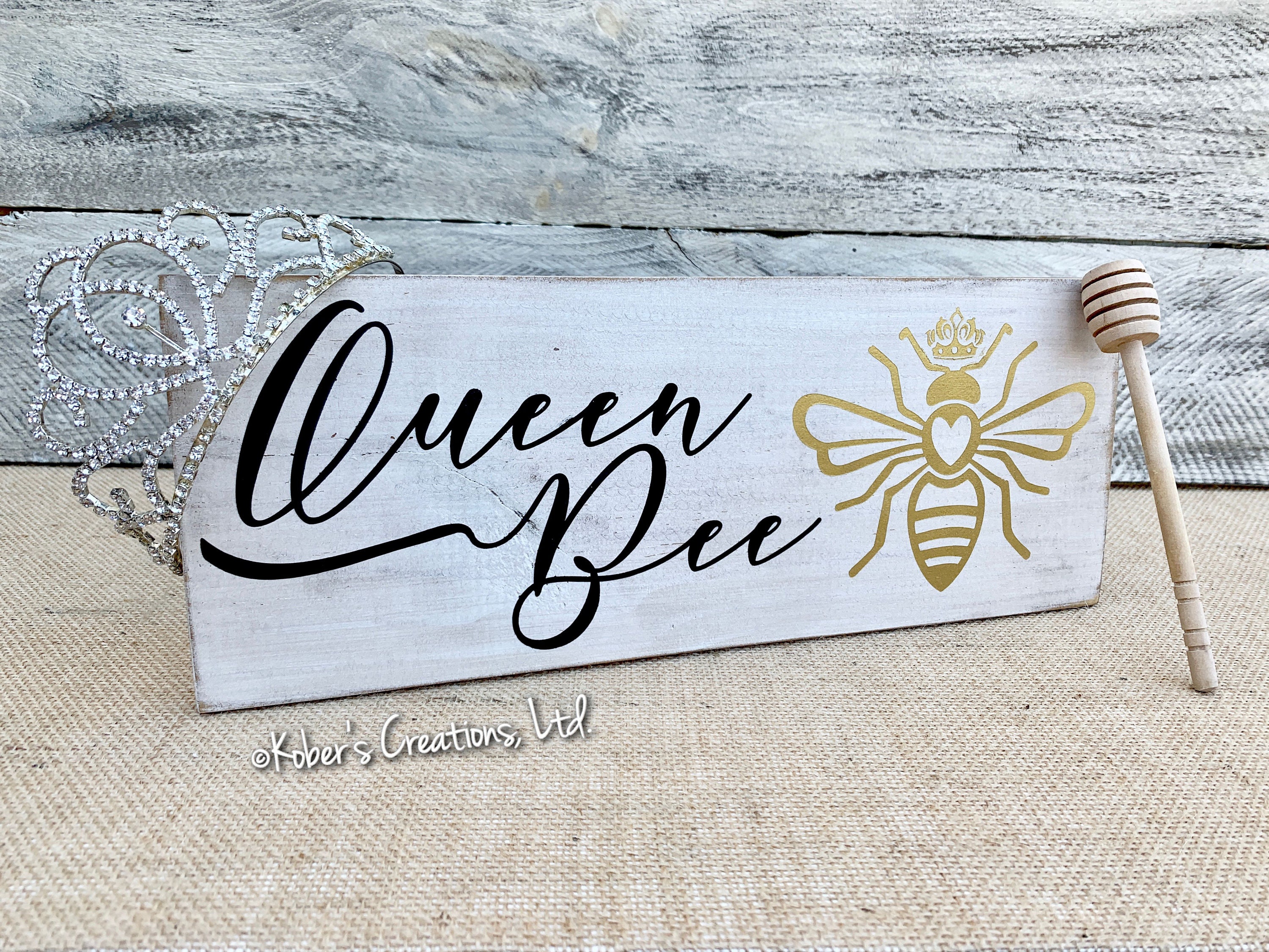 Queen Bee Wood Sign, Honey Bee Décor, Honey Bee Gift, Bee Lover Gift ...