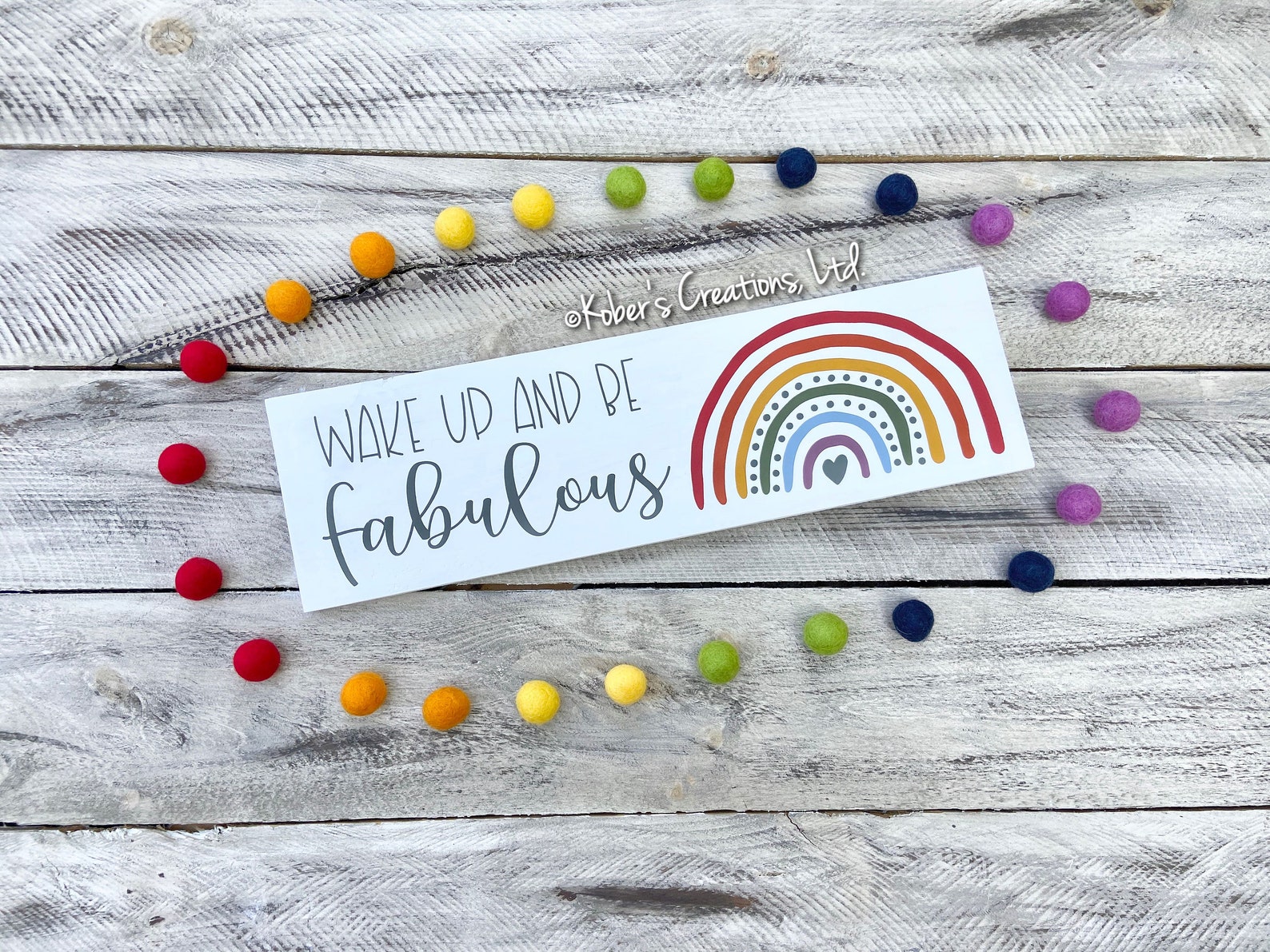 Wake up and Be Fabulous Sign Rainbow Sign Nursery Decor | Etsy