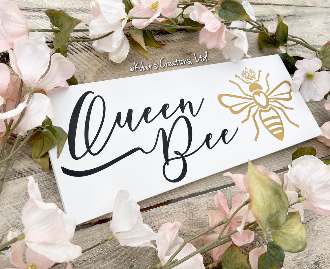 Queen Bee Wood Sign Honey Bee Décor Honey Bee Gift Bee | Etsy