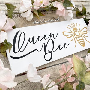 Queen Bee Wood Sign, Honey Bee Décor, Honey Bee Gift, Bee Lover Gift ...