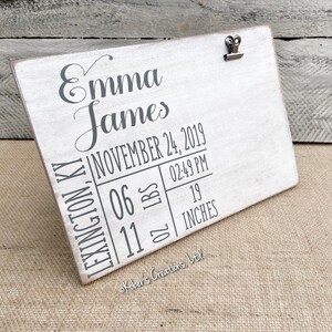 Personalized Baby Birth Stats Picture Frame, Birth Announcement, New ...