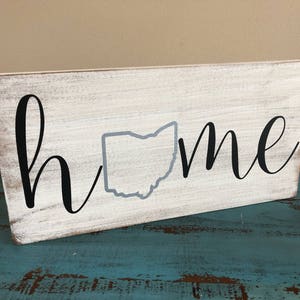Home State Sign, Wood Home Sign, Home Outline State Sign, Closing Gift ...