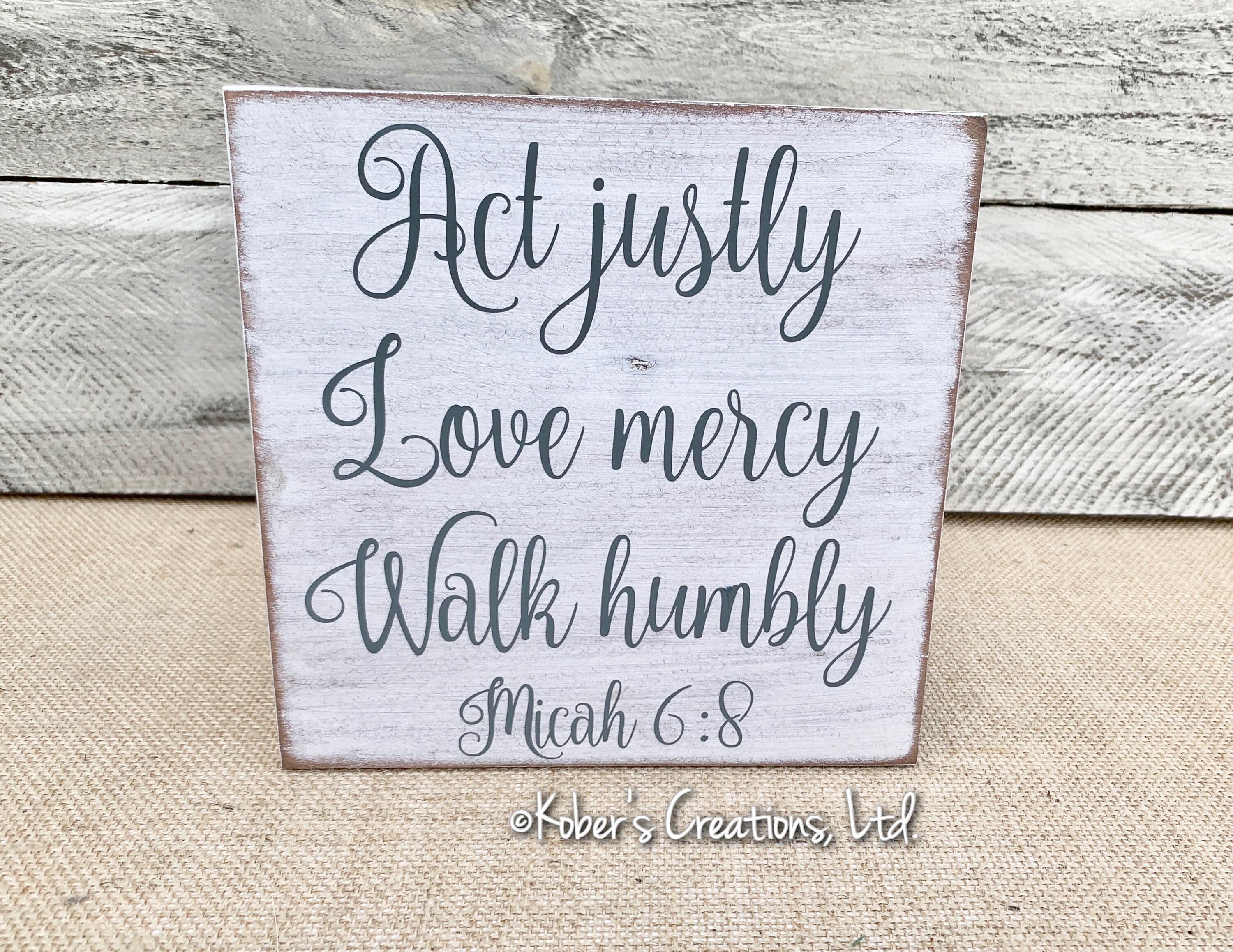 Act Justly Love Mercy Walk Humbly Wood Sign, Scripture Wall Art ...