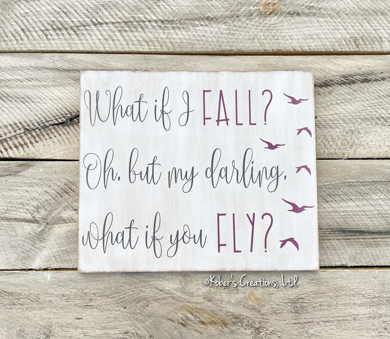 What If I Fall Oh but My Darling What If You Fly Rustic Wood - Etsy