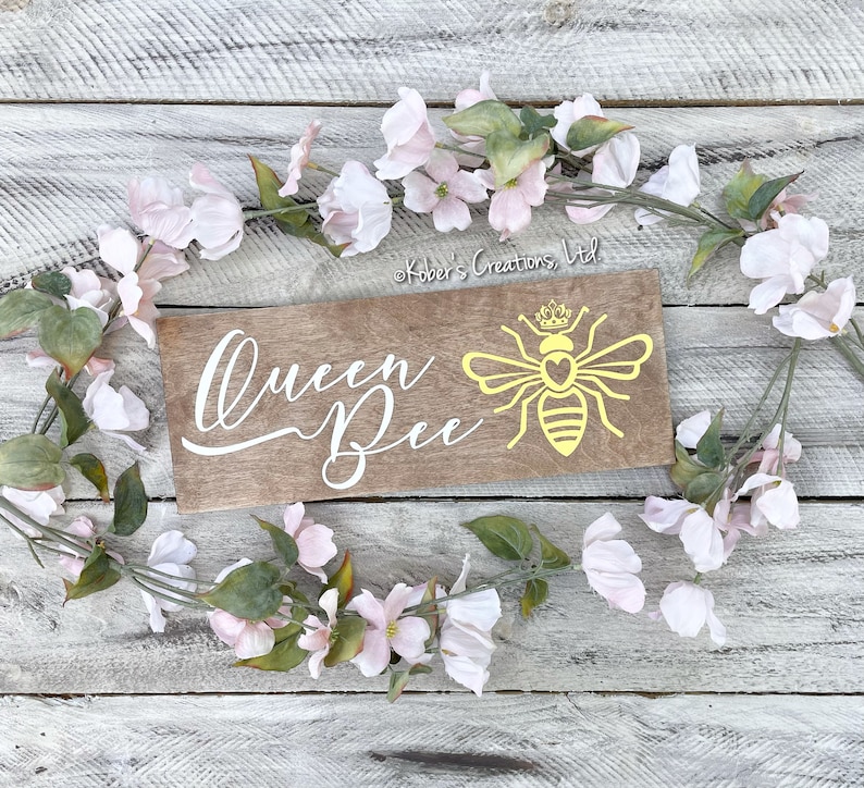 Queen Bee Wood Sign Honey Bee Décor Honey Bee Gift Bee - Etsy