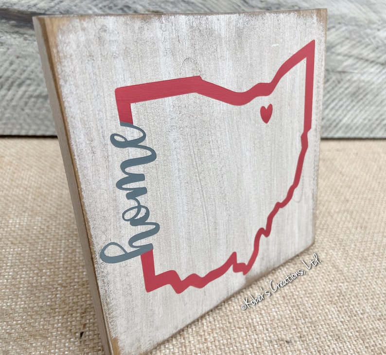 Ohio Home State Outline Wooden Sign Wood Home Sign Home | Etsy
