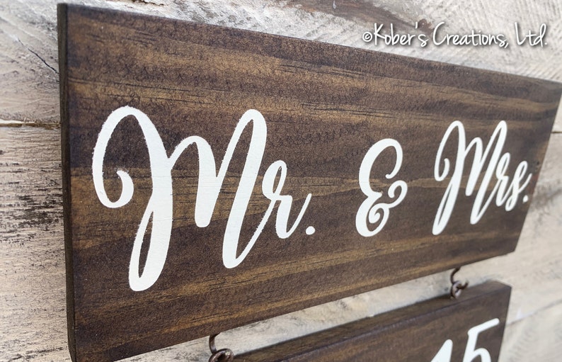 Mr and Mrs Sign for Wall, Established Sign, Bride and Groom Sign ...