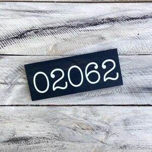 Custom Zip Code Sign, Hand Painted Wood Sign, Gallery Wall Sign ...