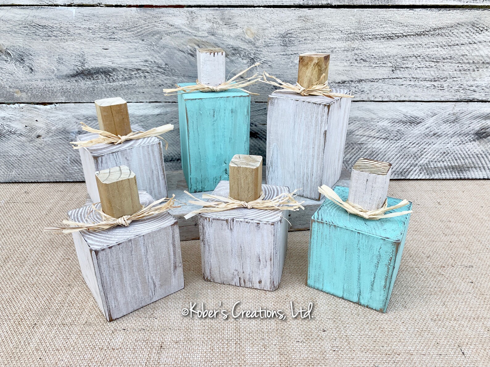 Pumpkin Wood Blocks, Fall Décor, Rustic Wood Pumpkins, Painted Wooden ...