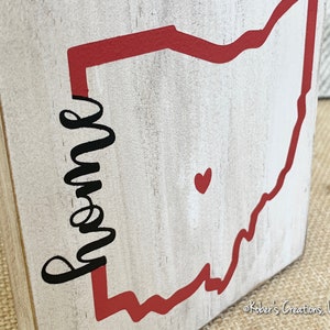 Ohio Home State Outline Wooden Sign, Wood Home Sign, Home State Sign ...