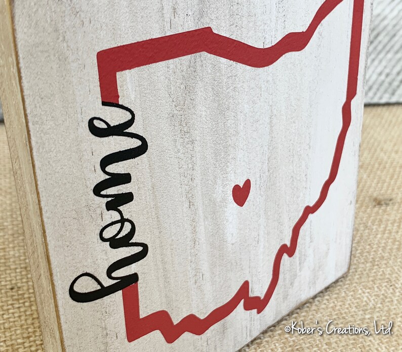 Ohio Home State Outline Wooden Sign Wood Home Sign Home | Etsy