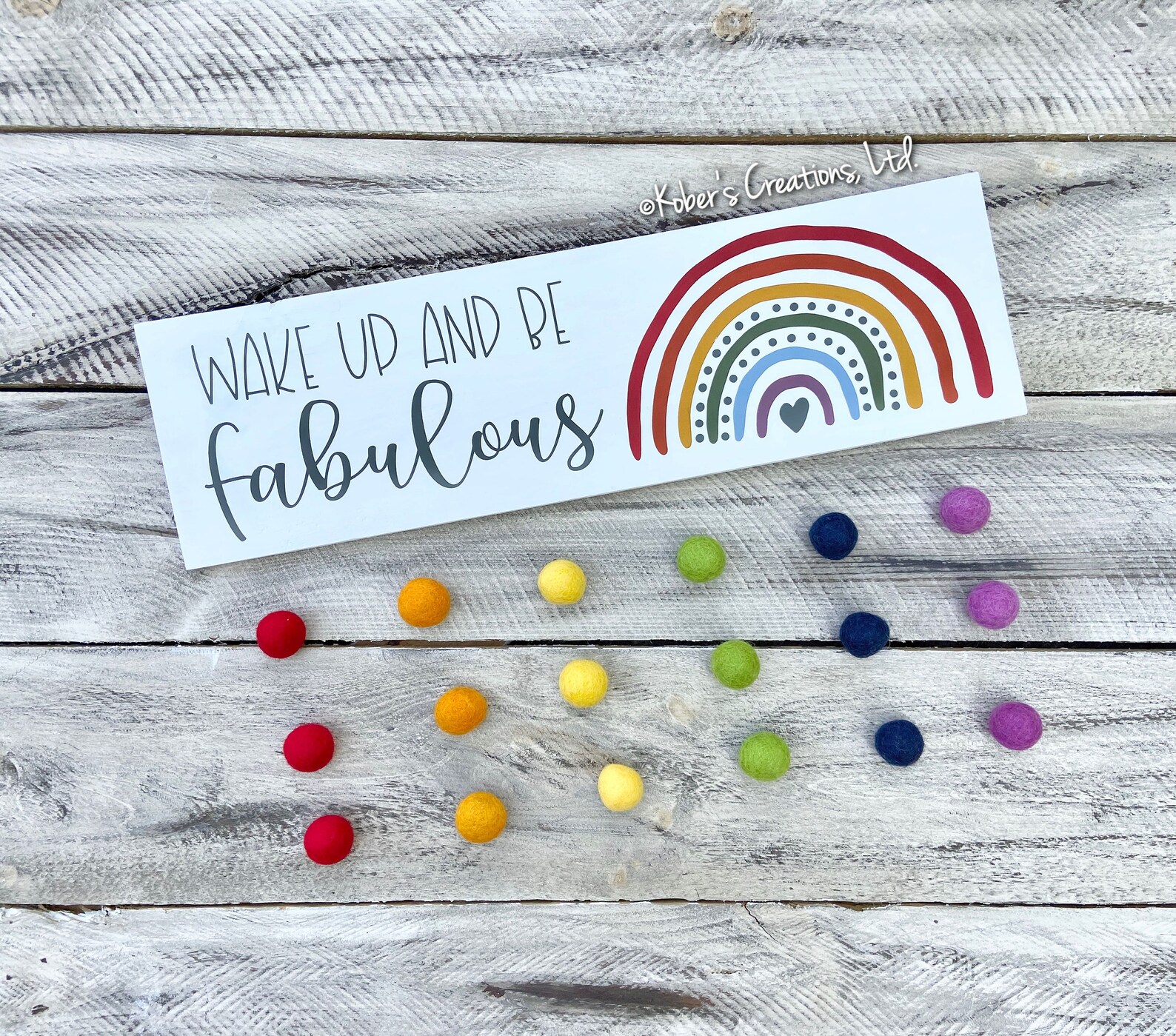 Wake up and Be Fabulous Sign Rainbow Sign Nursery Decor | Etsy