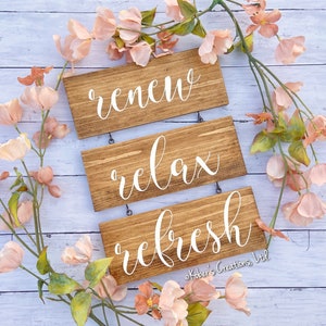 Renew Relax Refresh Spa Sign, Spa Art, Bathroom Art, Relax Sign ...