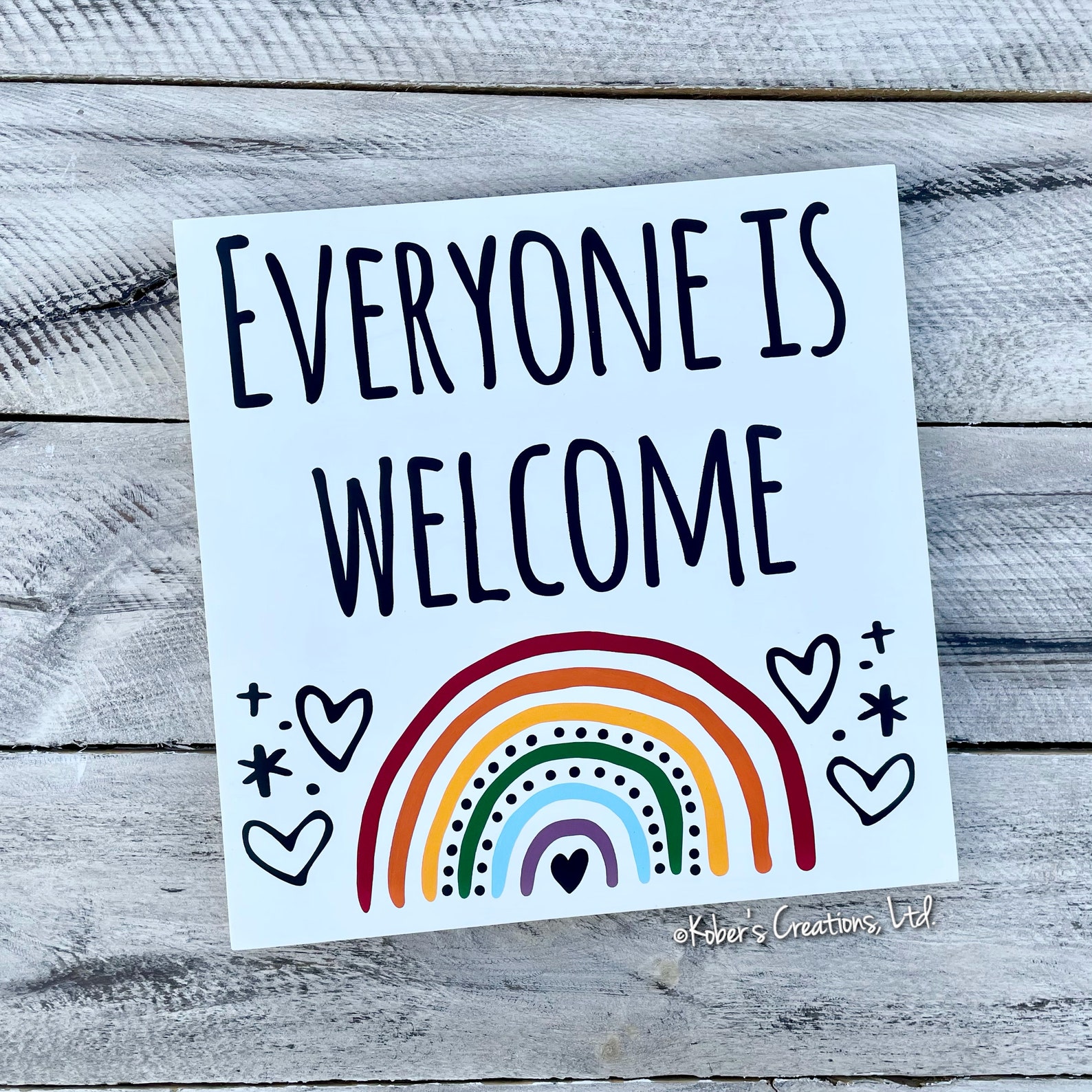 Everyone is Welcome Sign Rainbow Sign Rainbow Welcome Sign - Etsy