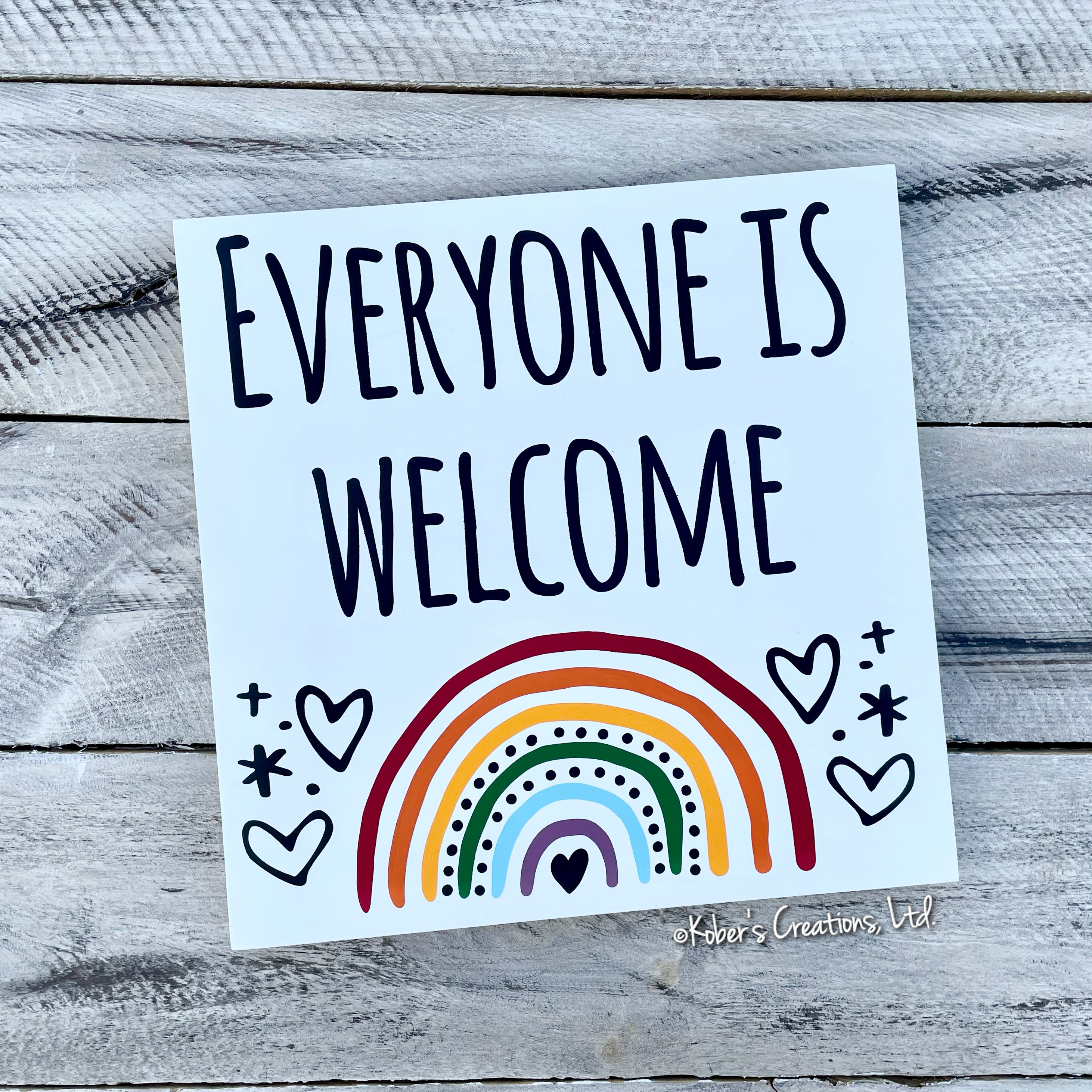 Everyone is Welcome Sign Rainbow Sign Rainbow Welcome Sign - Etsy