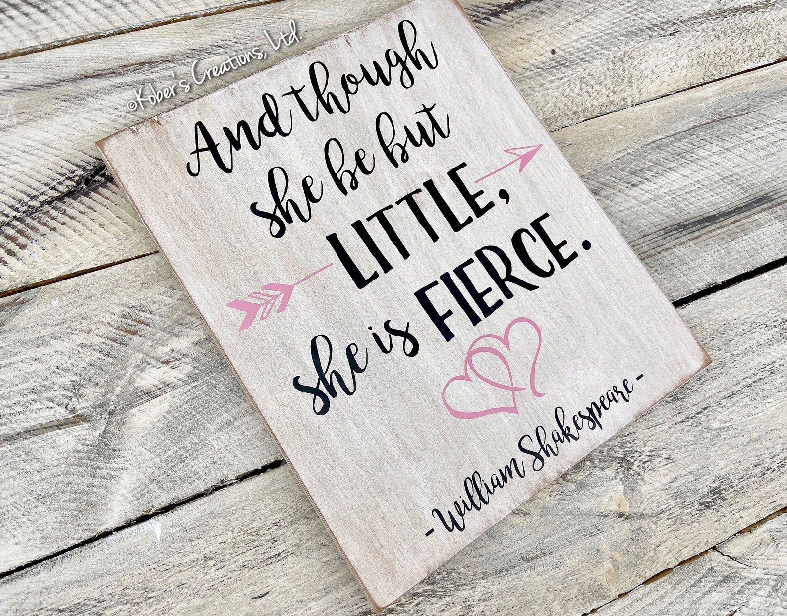 And Though She Be but Little She is Fierce Sign, Nursery Décor, Nursery ...