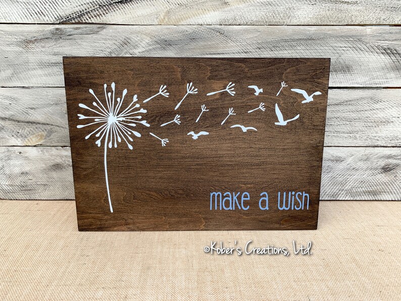 Make a Wish Dandelion Sign Blowing Dandelion Sign Dandelion | Etsy