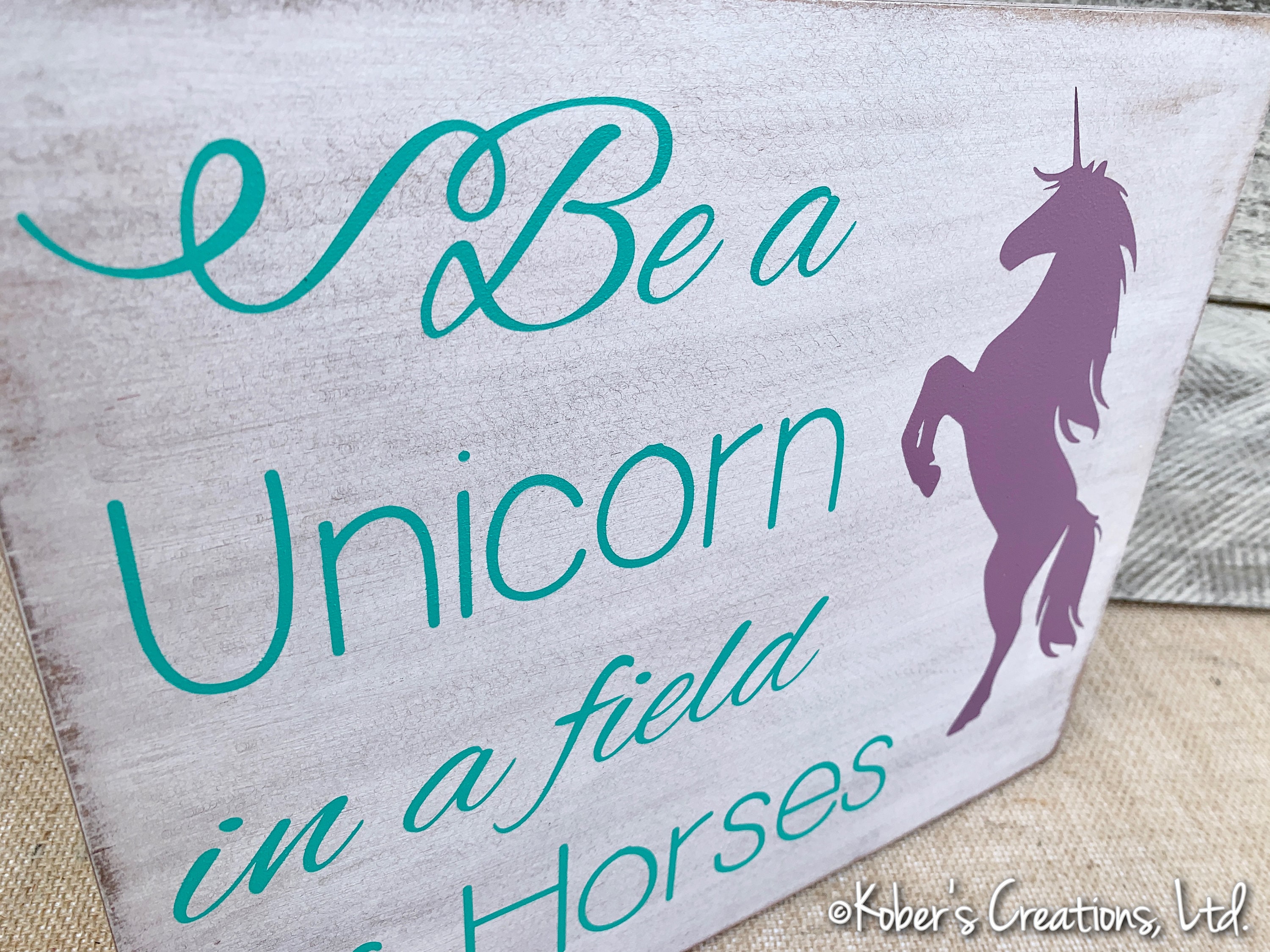 Be a Unicorn in a Field of Horses Sign Little Girl Nursery | Etsy