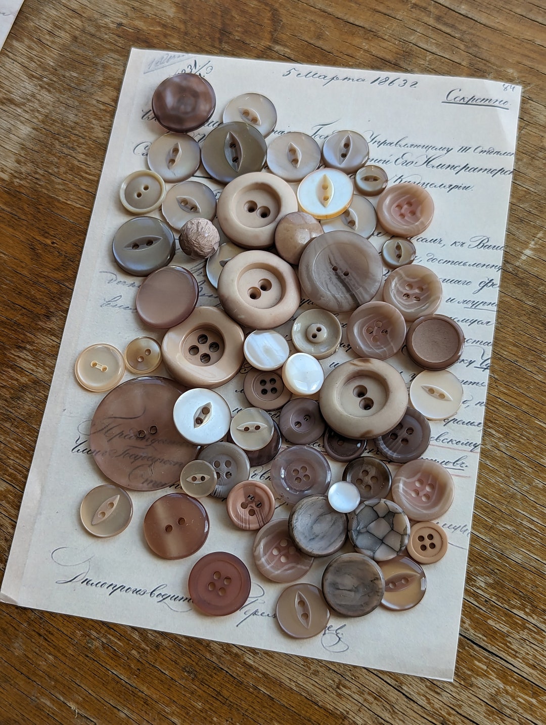 Vintage Buttons From 1960s 1970s 1980s in Dusty Dusky Peachy - Etsy